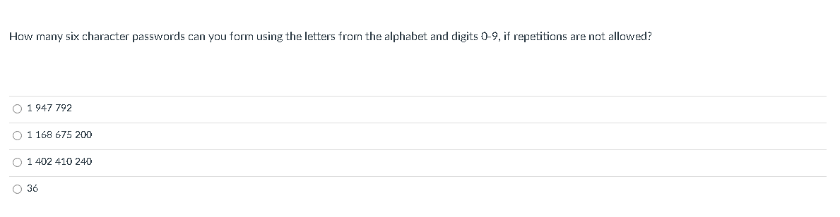 Solved How many six character passwords can you form using | Chegg.com
