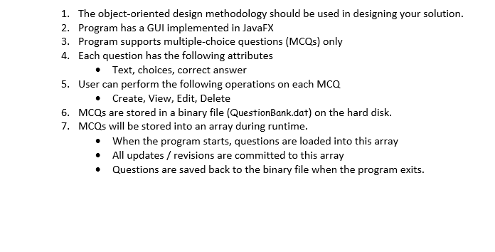 1. The object-oriented design methodology should be | Chegg.com