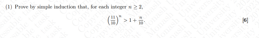 Solved (1) Prove by simple induction that, for each integer | Chegg.com