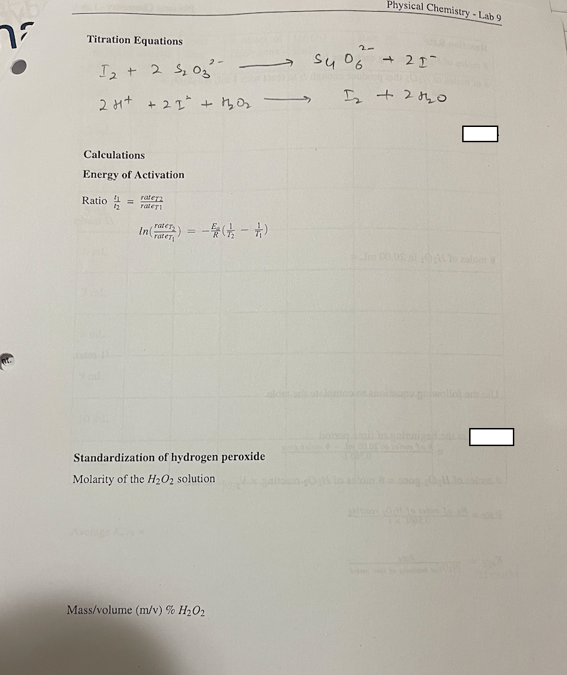 Solved Standardization of hydrogen peroxide solution Volume | Chegg.com