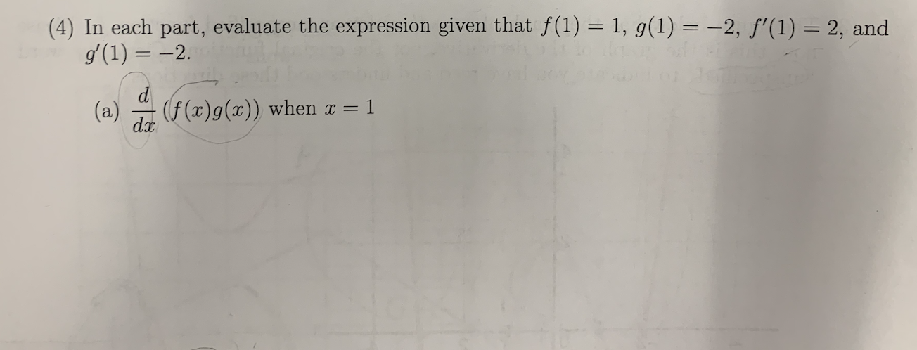Solved (4) In each part, evaluate the expression given that | Chegg.com