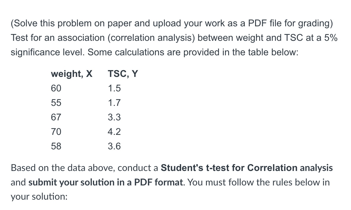 Solved (Solve this problem on paper and upload your work as | Chegg.com