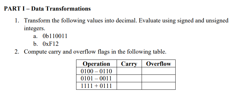 Solved ART I - Data Transformations 1. Transform the | Chegg.com