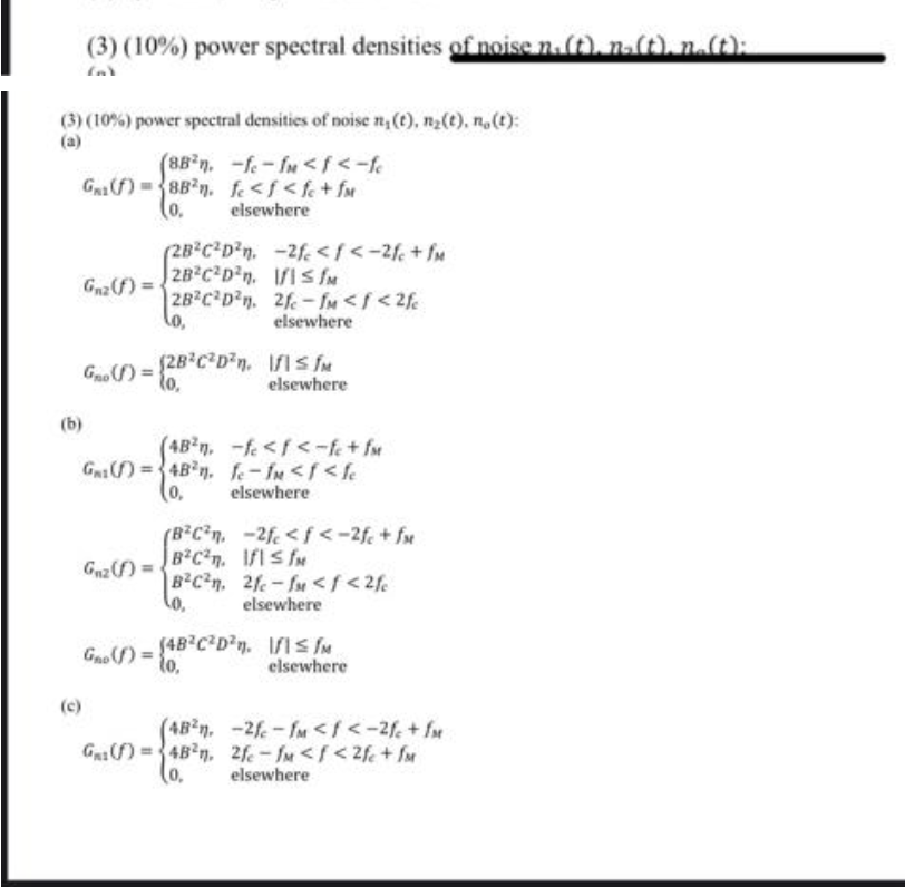 Solved 3. Consider that a SSB signal with carrier plus noise | Chegg.com