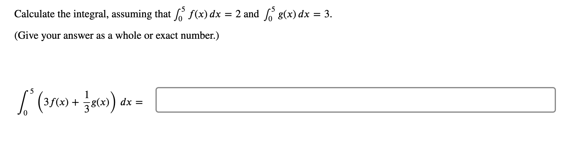 Solved Calculate the integral, assuming that ∫05f(x)dx=2 and | Chegg.com