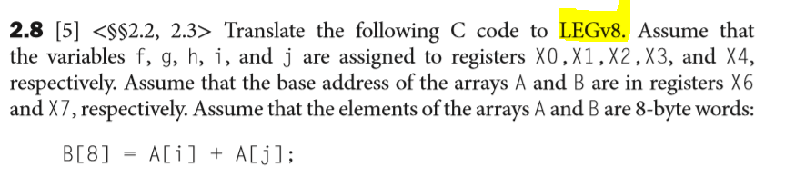 Solved 2.8 [5] Translate the following C code | Chegg.com