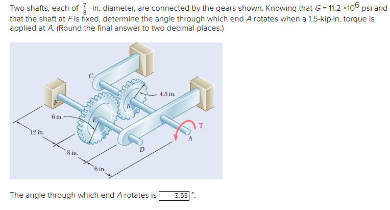 Solved Two shafts, each of 87-in. diameter, are connected by | Chegg.com