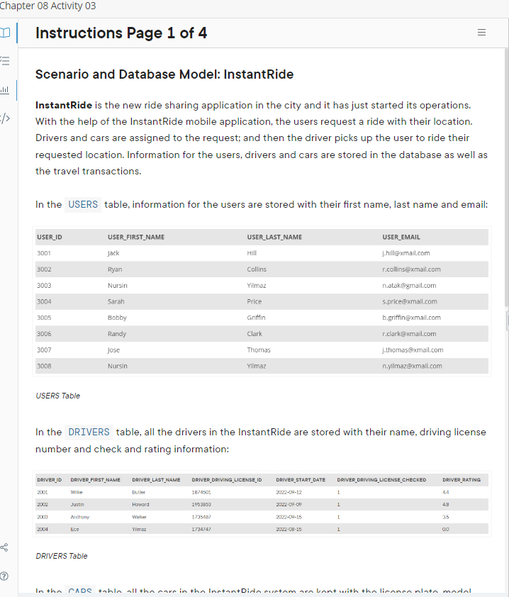 Solved Task 4: The Driver Relationship team wants to work | Chegg.com