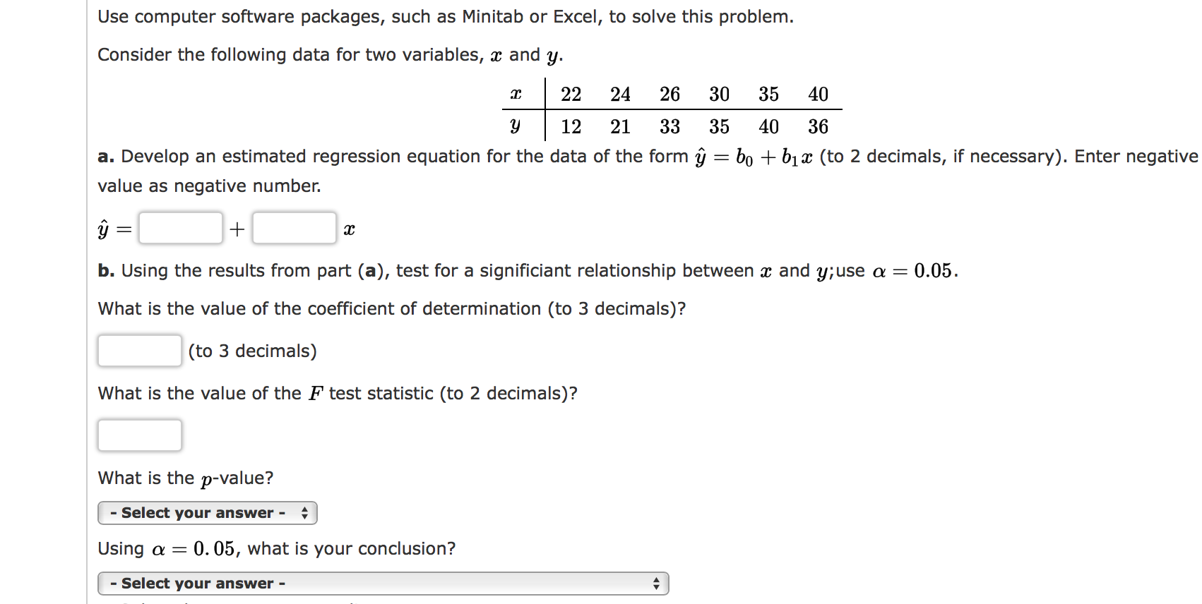 Solved Use computer software packages, such as Minitab or | Chegg.com