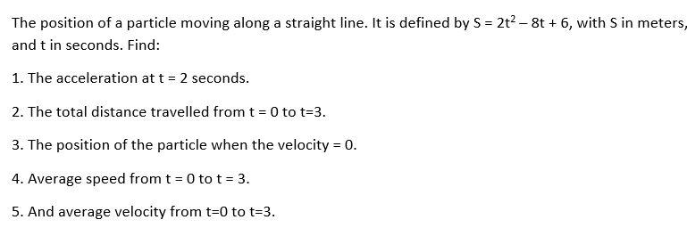 Solved The position of a particle moving along a straight | Chegg.com