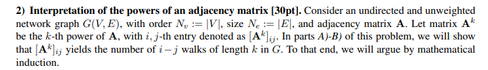Solved 2) Interpretation of the powers of an adjacency | Chegg.com