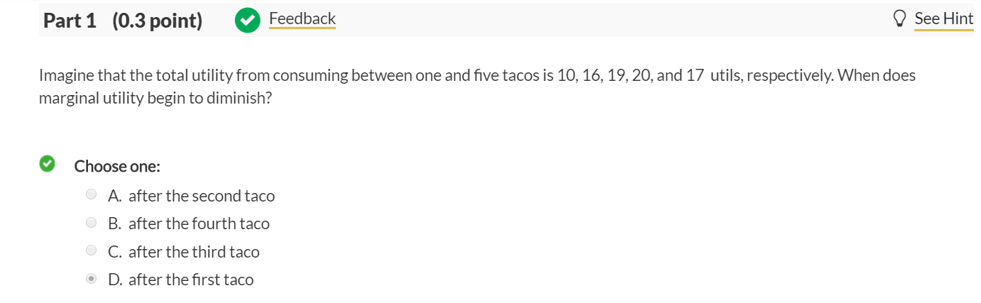 Solved Part 1 (0.3 point) Feedback D See Hint Imagine that | Chegg.com