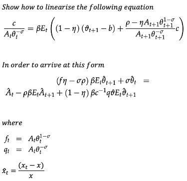 Show how to linearise the following equation с | Chegg.com