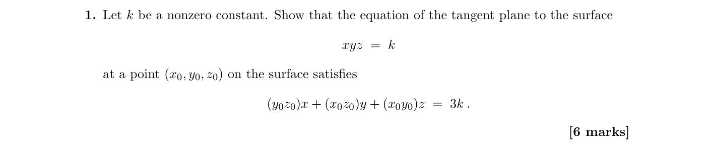 Solved Let k be a nonzero constant. Show that the equation | Chegg.com