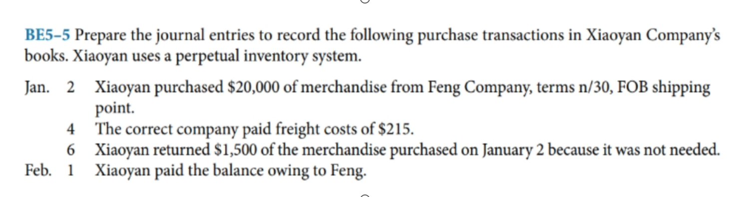 Solved BE5-5 Prepare the journal entries to record the | Chegg.com