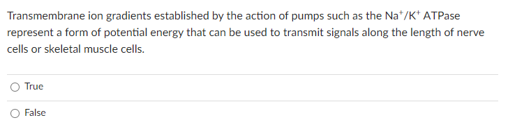 Solved Transmembrane ion gradients established by the action | Chegg.com