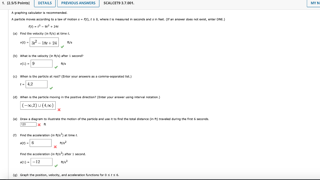 Solved 1. (2.5/5 Points] DETAILS PREVIOUS ANSWERS SCALCET9 | Chegg.com
