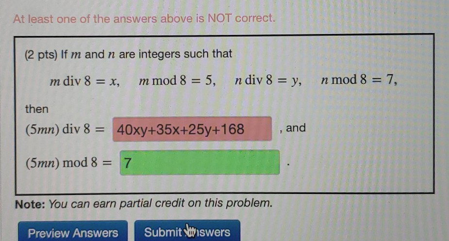 Solved JU (2 pts) If m and n are integers such that m div 8 | Chegg.com