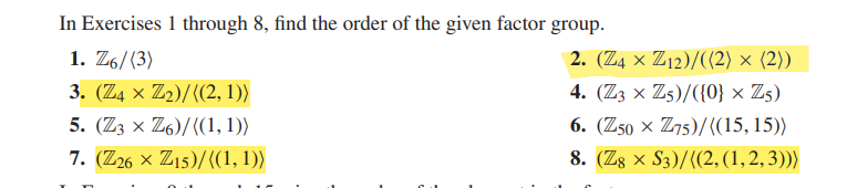 Solved In Exercises 1 through 8, find the order of the given | Chegg.com