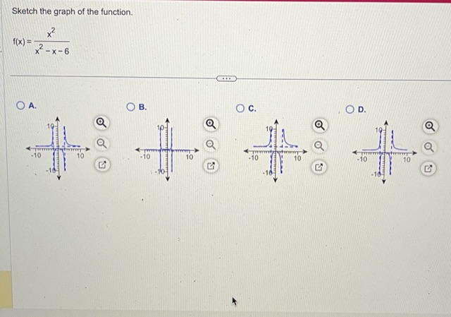 Solved Sketch the graph of the function. f(x)=x2−x−6x2 | Chegg.com
