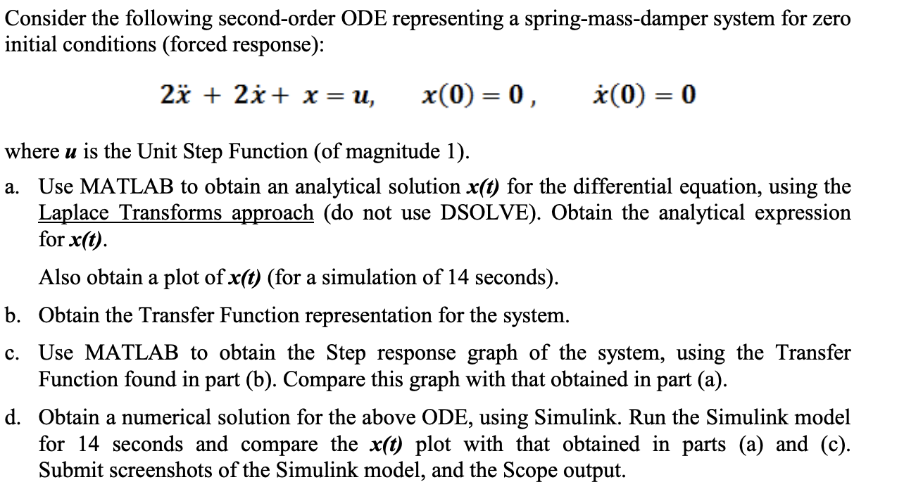 Solved Consider the following second-order ODE representing | Chegg.com