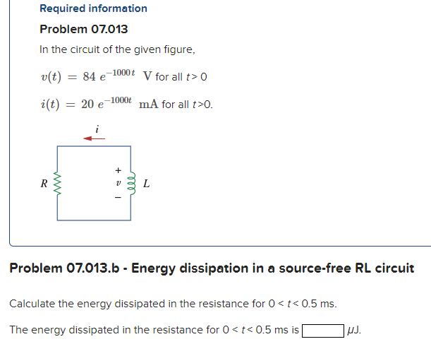 Solved Required information Problem 07.013 In the circuit of | Chegg.com