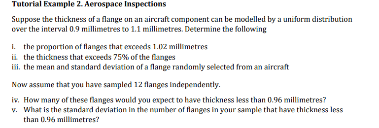 Solved Tutorial Example 2. Aerospace Inspections Suppose the | Chegg.com