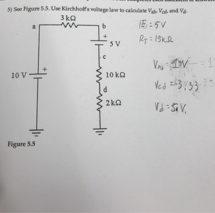Solved Use Kirchhoff's voltage law to calculate V_ab, V_cd, | Chegg.com