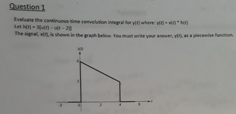 Solved Question 1 Evaluate the continuous-time convolution | Chegg.com