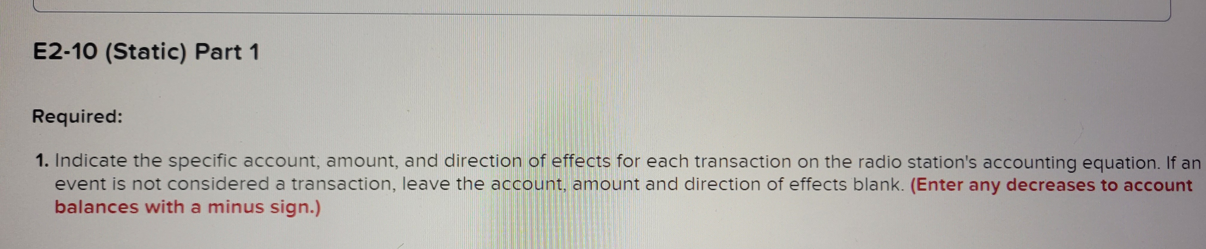Solved E2-10 (Static) Analyzing Accounting Equation Effects, | Chegg.com