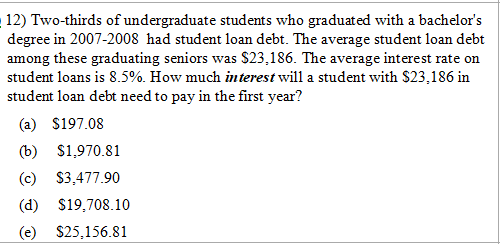 Solved 12) Two-thirds of undergraduate students who | Chegg.com