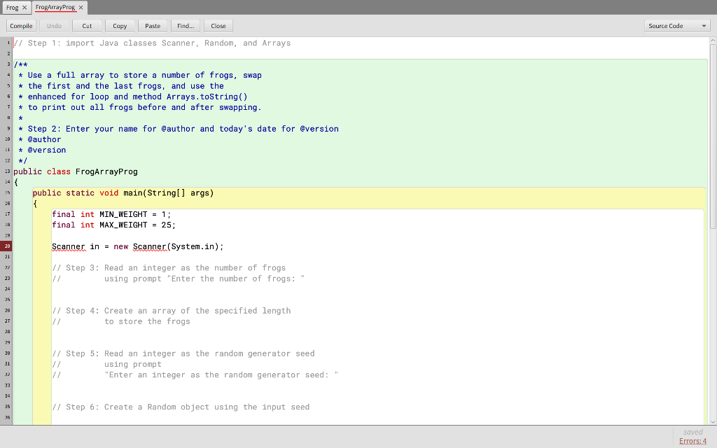 Solved The tester: public class Frog { public static | Chegg.com