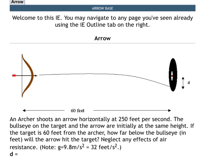 Solved Arrow ARROW BASE Welcome to this IE. You may navigate | Chegg.com