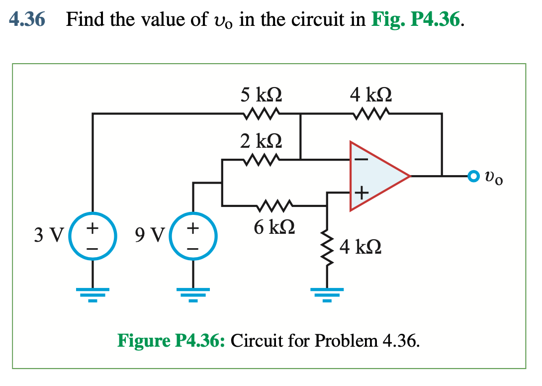 Solved 4.36 Find the value of v0 in the circuit in Fig. | Chegg.com