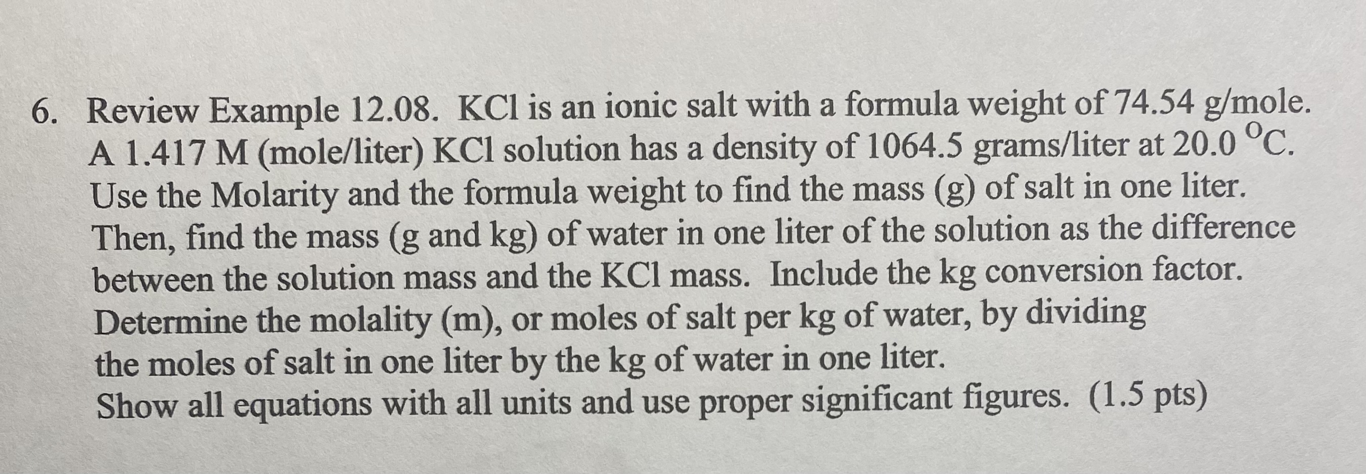 Solved Review Example 12.08. KCl is an ionic salt with a | Chegg.com