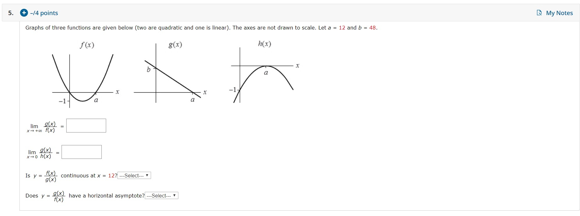 Solved 5. + -14 points My Notes Graphs of three functions | Chegg.com