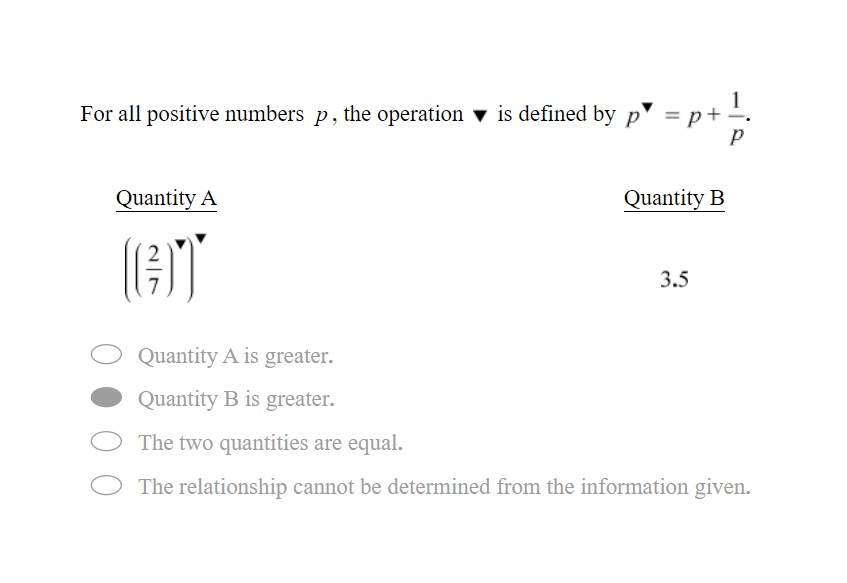 Solved For all positive numbers p, the operation ∇ is | Chegg.com