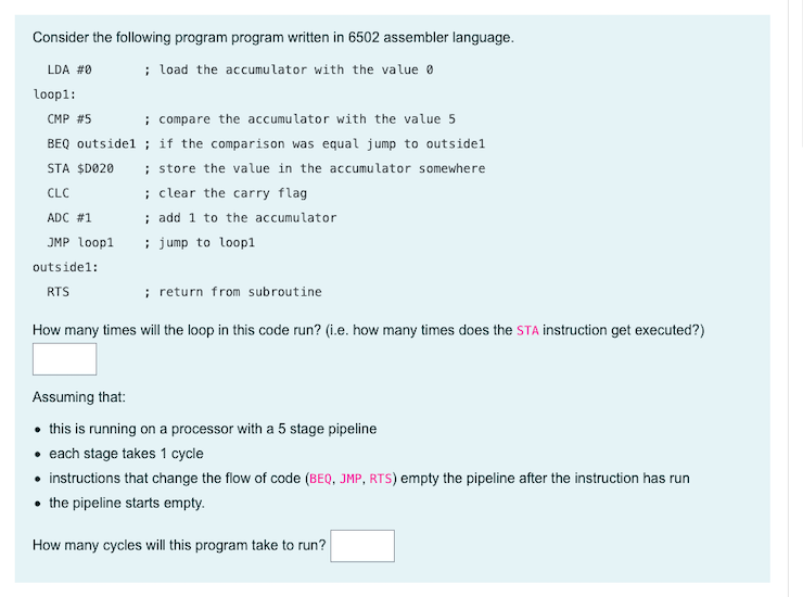 Solved Consider the following program program written in | Chegg.com