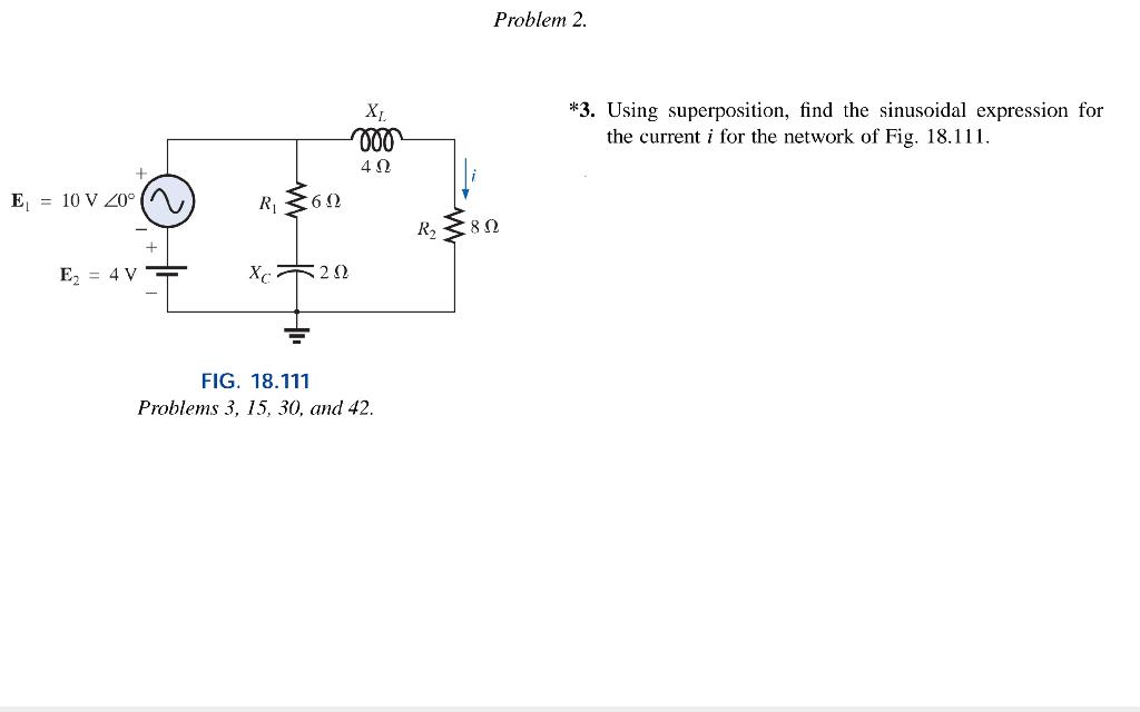 Solved Using superposition, find the sinusoidal expression | Chegg.com