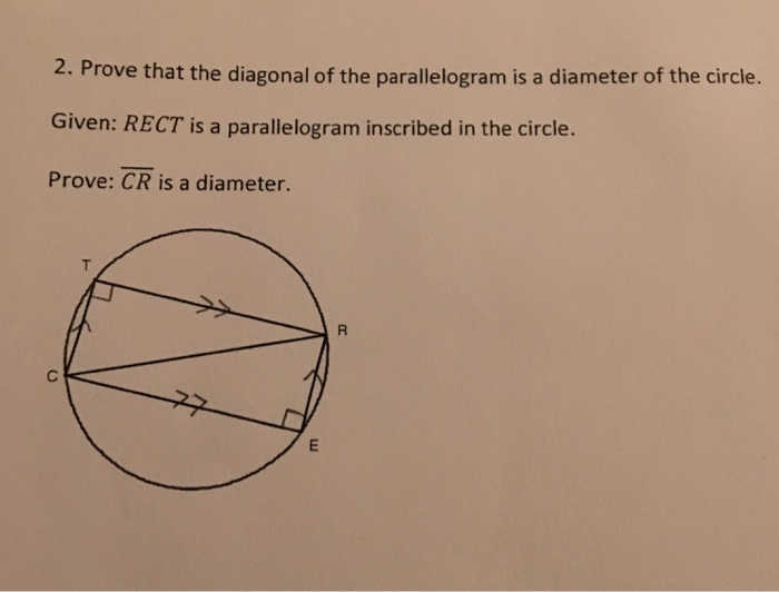 Solved 2. Prove that the diagonal of the parallelogram is a | Chegg.com