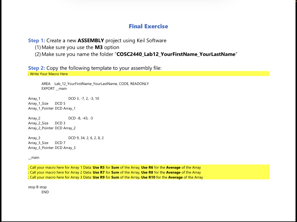 Final Exercise Step 1: Create a new ASSEMBLY project | Chegg.com