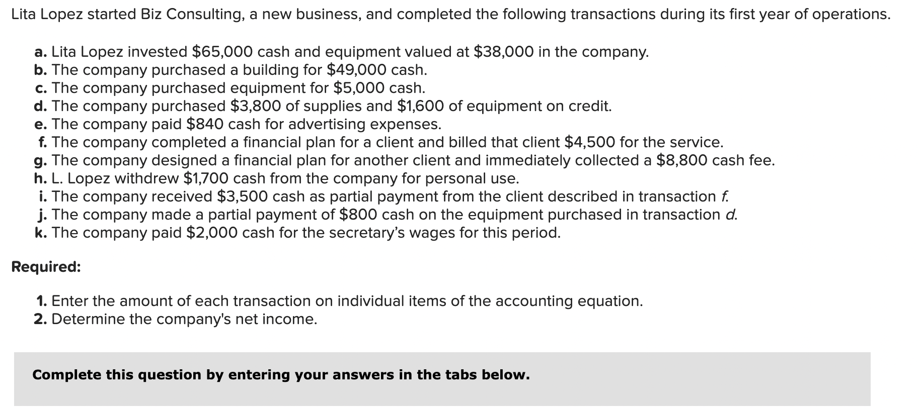 Solved Assets a. b. Balance after a and b c. Balance after c | Chegg.com