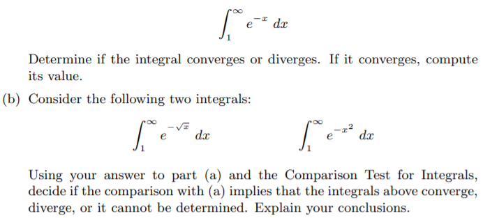 Solved Using your answer to part (a) and the Comparison Test | Chegg.com