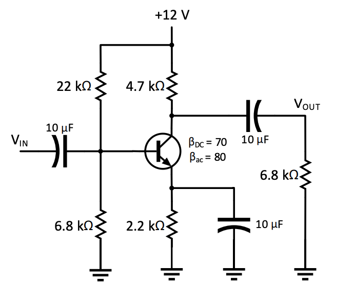 Solved Analyze the common-emitter amplifier shown (show all | Chegg.com