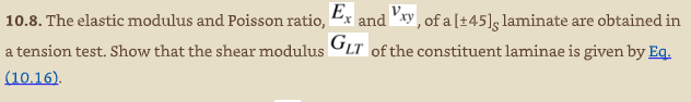 Solved 10.8. The elastic modulus and Poisson ratio, Ex and | Chegg.com