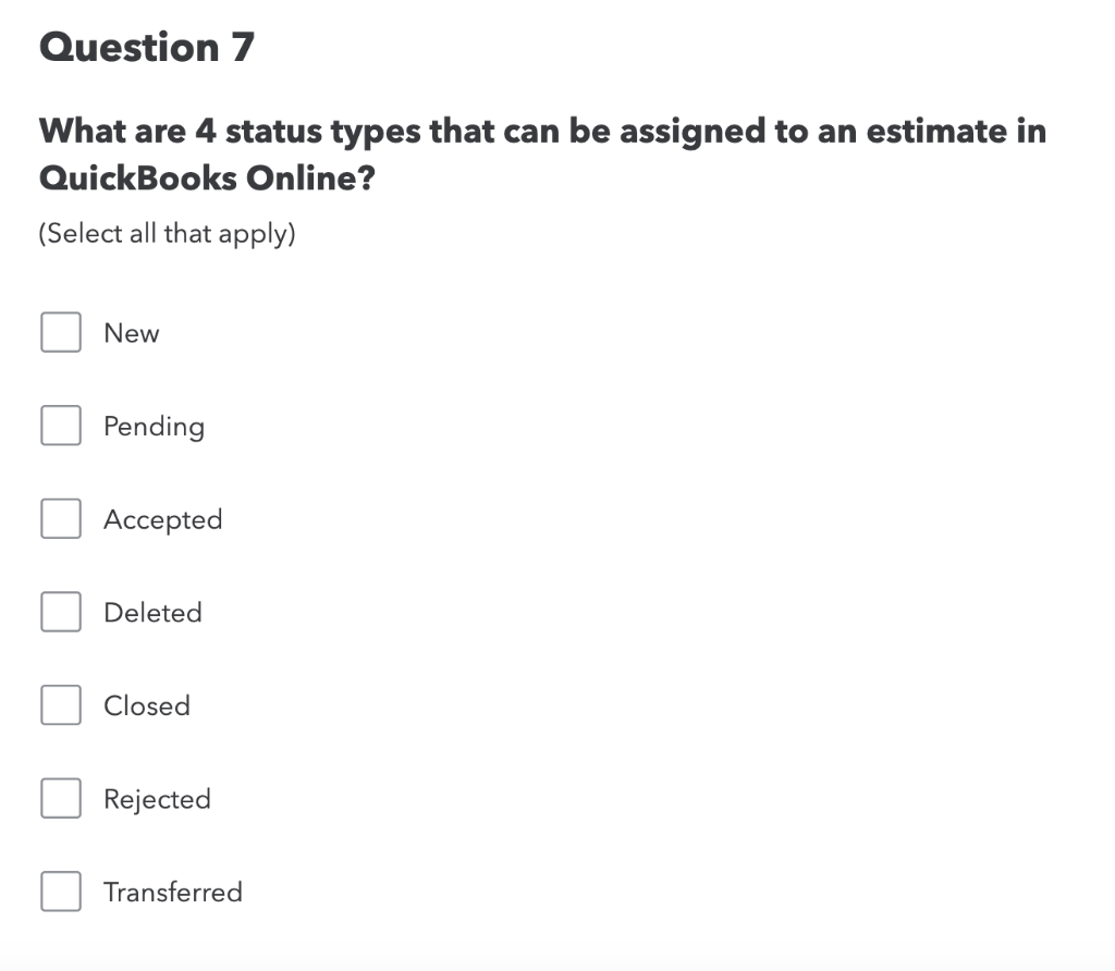 Solved Question 7 What are 4 status types that can be | Chegg.com