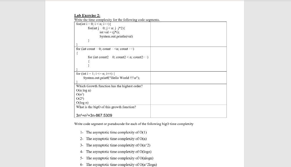 Solved Write code segment or pseudocode for each of the | Chegg.com Solved Write code segment or pseudocode for each of the | Chegg.com