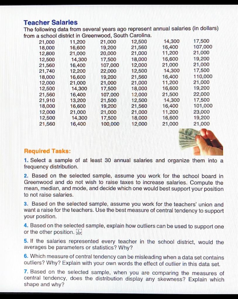 Solved Teacher Salaries The following data from several | Chegg.com