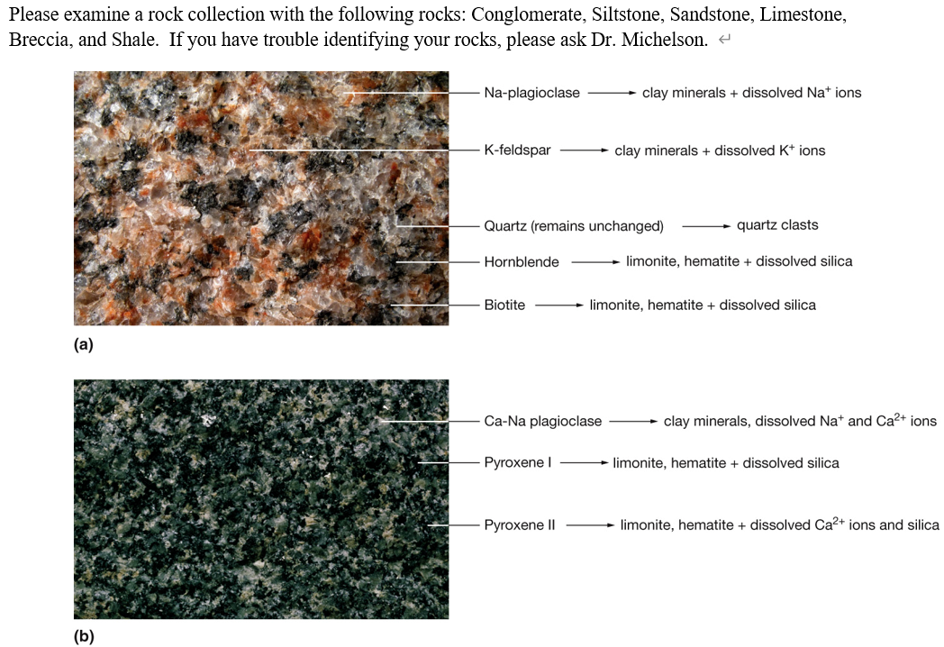 Figure 1- “Chemical weathering of felsic and igneous | Chegg.com