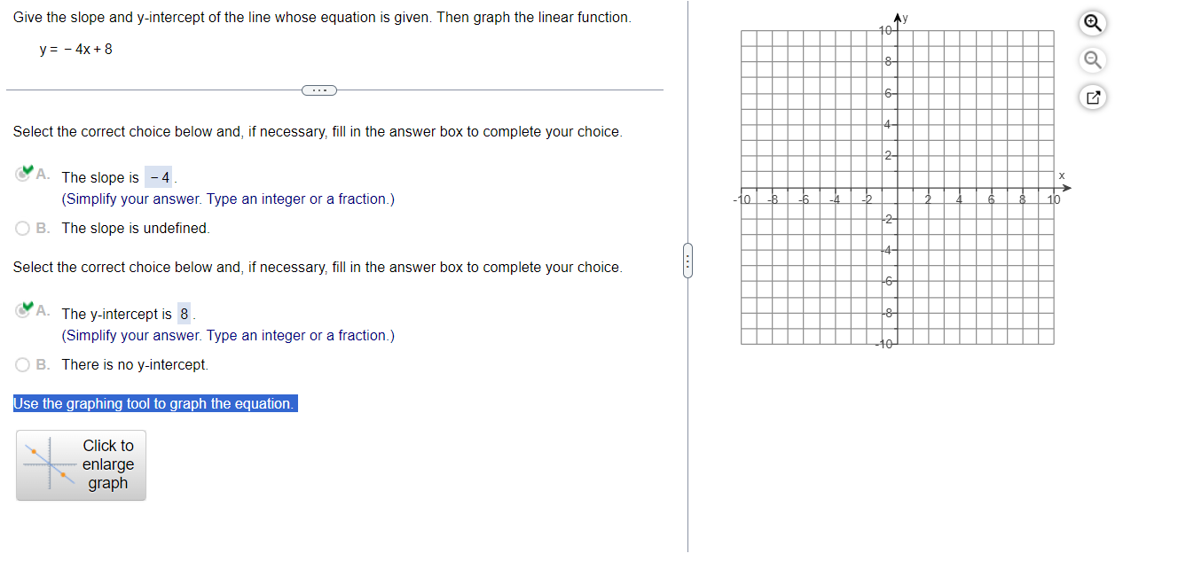 Solved Give the slope and y-intercept of the line whose | Chegg.com